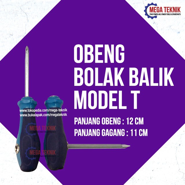 Jual Buruan beli] Obeng Bolak Balik Plus Minus + - Model T MURAH ...