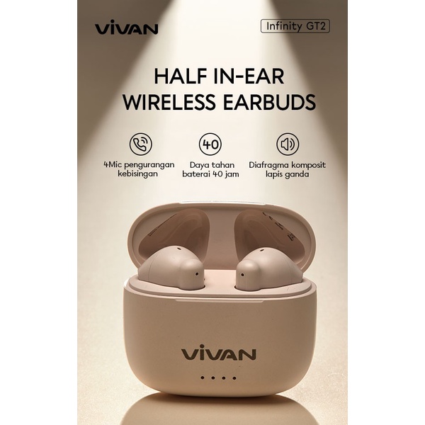 Jual VIVAN TWS Wireless Earphone Airbuds Infinity GT2 Original BT 5.3 ...