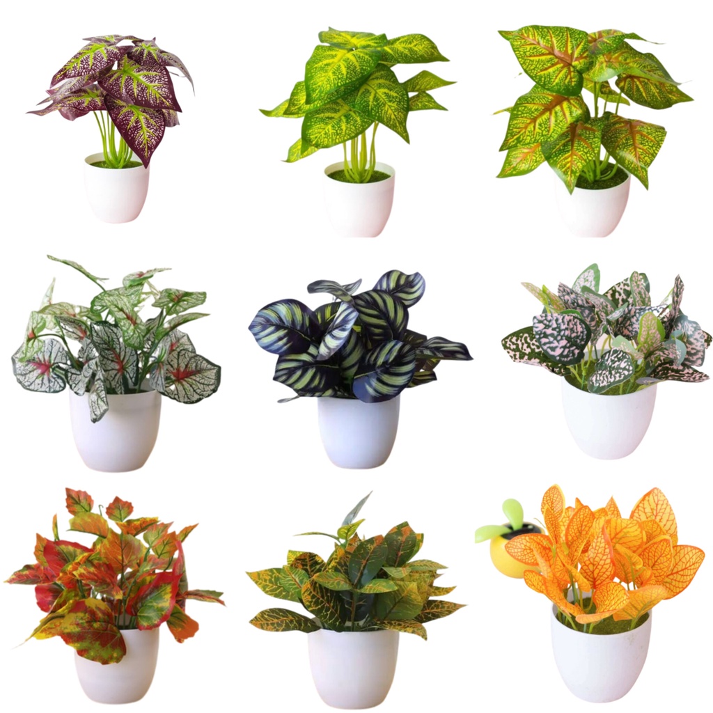 Jual Kunataruma - Bunga Artificial Besar Pot Tanaman Plastik Hias Daun ...