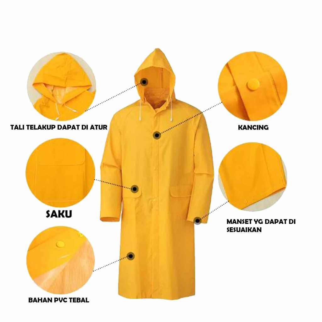 Jual Jas Hujan Proyek Kuning AETHER Ponco Lengan Panjang | Shopee Indonesia