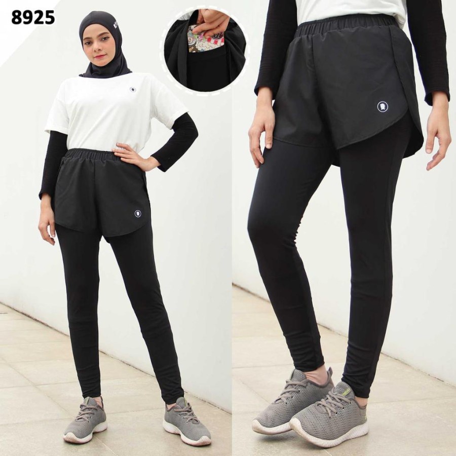 Jual Celana Olahraga Bawahan Wanita Hijab 2 In 1 Legging Muslim Muslimah Terbaru Kekinian Untuk ...