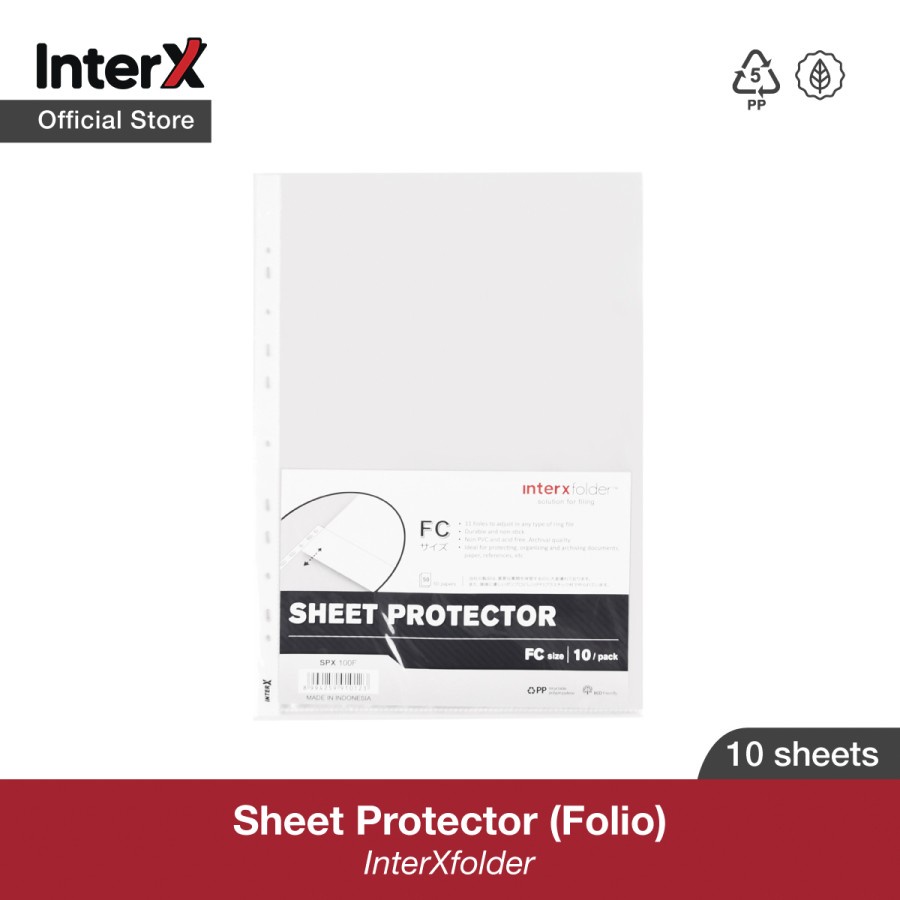 Jual Interx Sheet Protector Pockets Folio - Inter X Folder(isi 10 pcs ... Jual Interx Sheet Protector Pockets Folio - Inter X Folder(isi 10 pcs ...