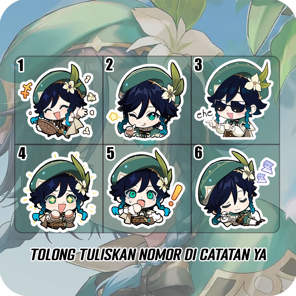Jual Stiker Glossy Venti Genshin Impact, Sticker Anime Untuk di HP ...