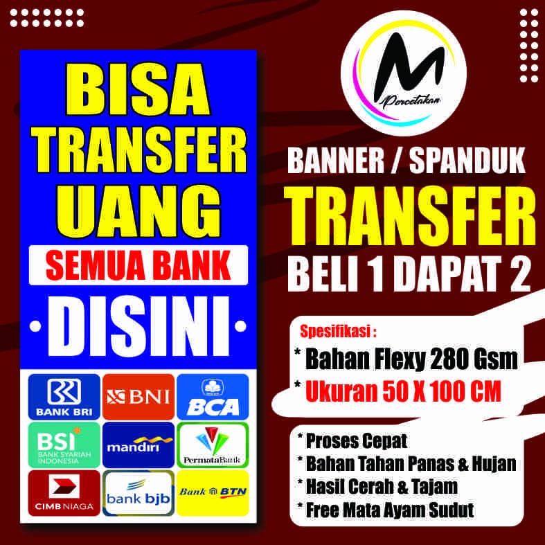 Jual Cetak Banner Konter Spanduk Transfer - Ukuran 50x100 Cm | Shopee ...