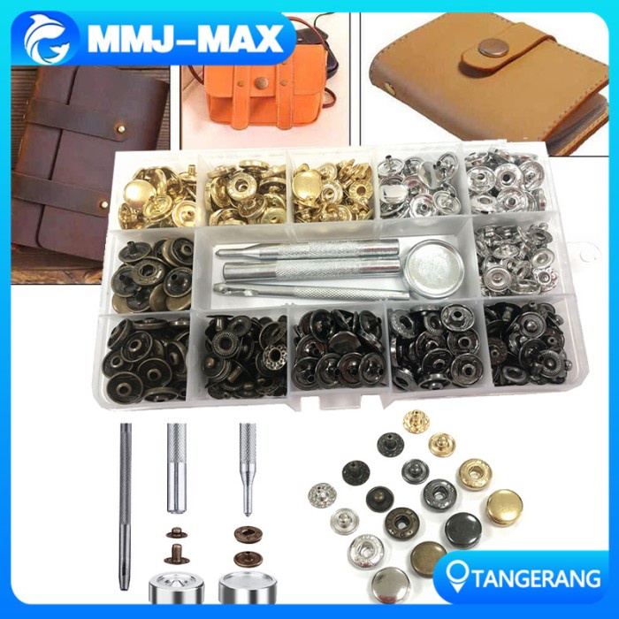 Jual 80 Pcs 4 Warna Alat Pemasang Rivet Kancing Set/Rivets Fixing Tool ...