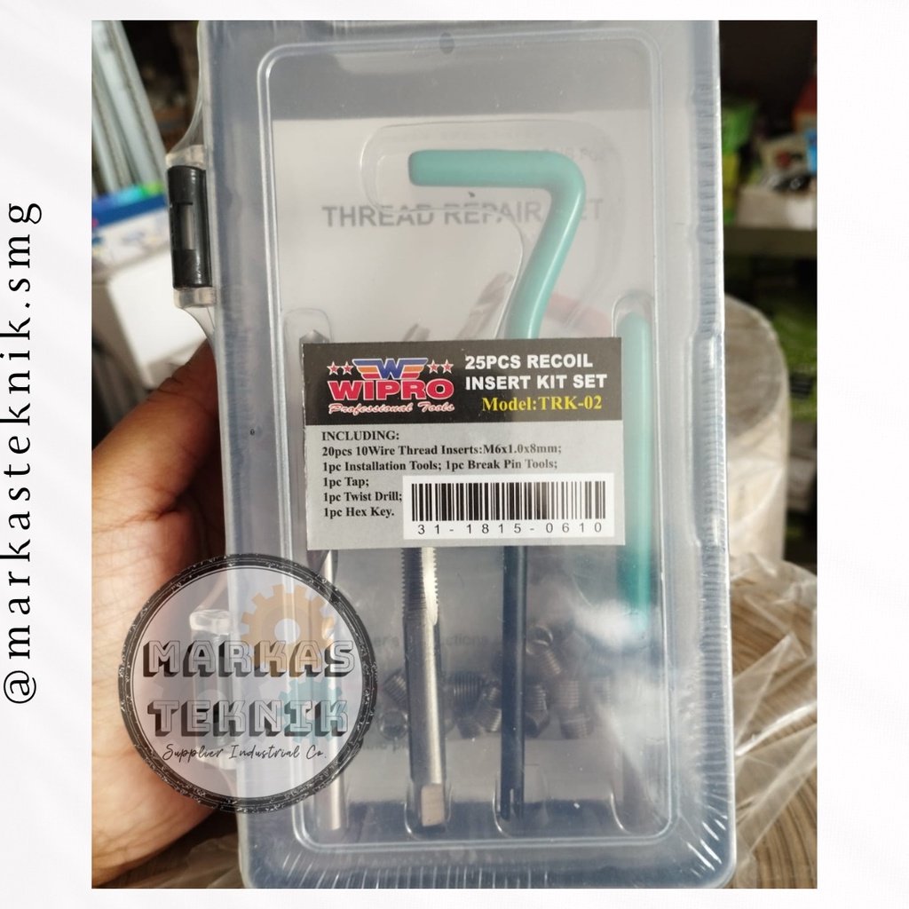 Jual WIPRO RECOIL INSERT KIT SET 25 PCS M6 x 1 x 8MM TRK-02 | Shopee ...