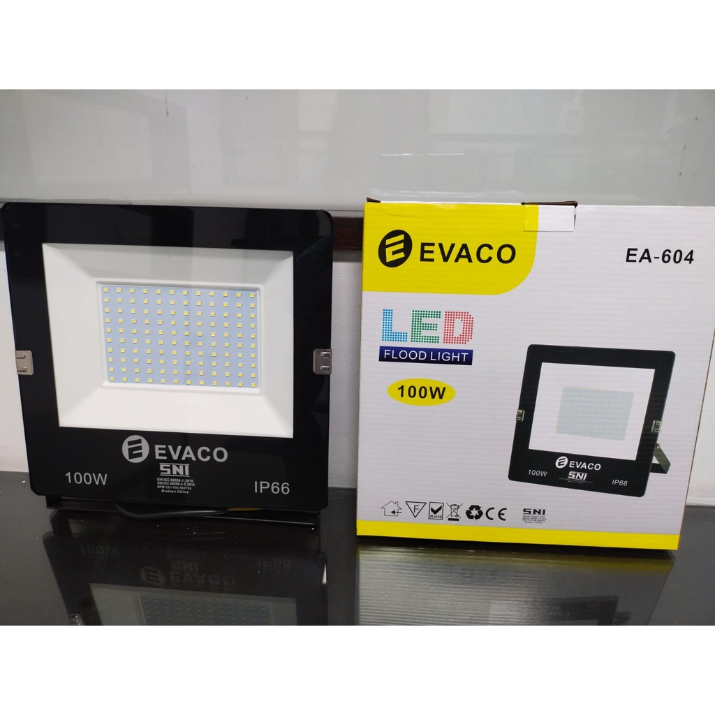 Jual Evaco Flood Light - Lampu Tembak Lampu Sorot SNI LED 100W IP66 | Shopee Indonesia