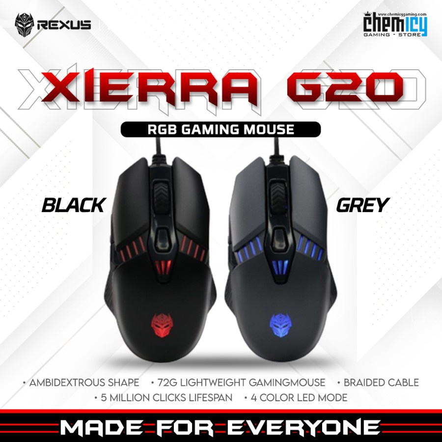 Jual Rexus Xierra G20 RGB Gaming Mouse | Shopee Indonesia