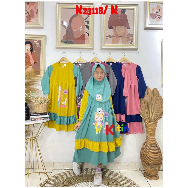 Jual YN - GAMIS ANAK SET HIJAB 2-11 TAHUN/ BAJU MUSLIM NGAJI ANAK ...