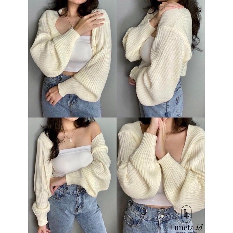 Jual Liam Oversize Crop Cardigan/Balero/Outer Knit PREMIUM | Shopee Indonesia