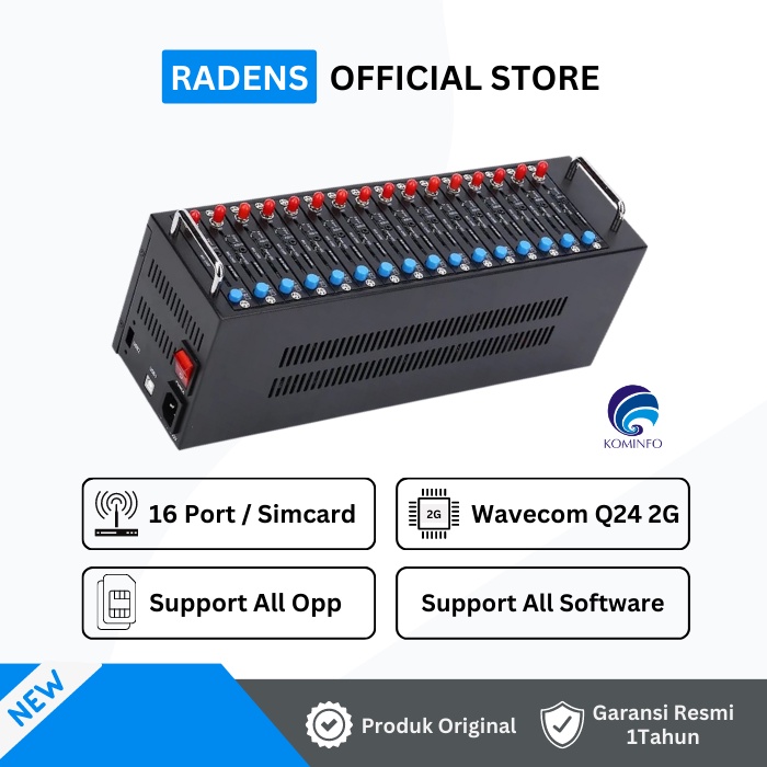 Jual Modem Pool Wavecom 16 Port USB Q24 PLUS / Q2406B Support SMart ACT ...