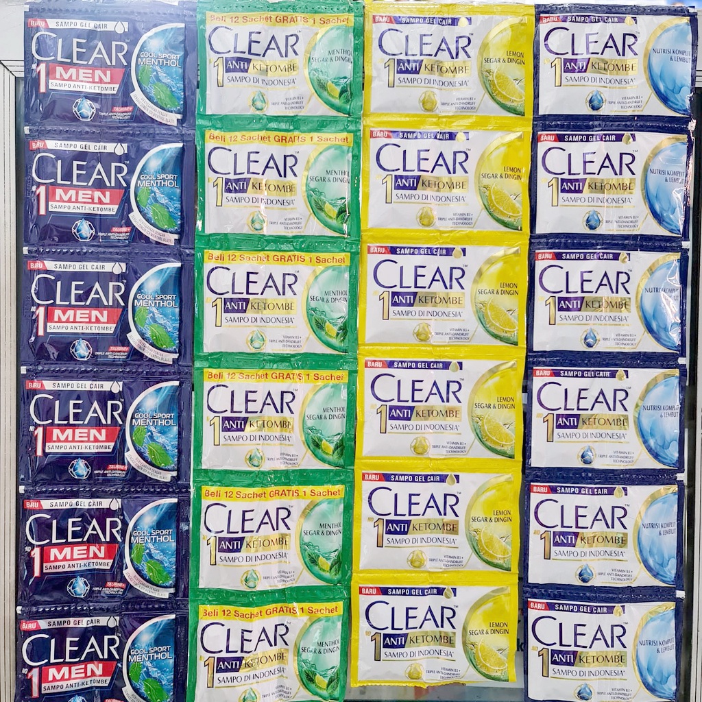 Jual Shampo CLEAR Rentengan isi 12sachet / Clear shampoo saset renceng ...
