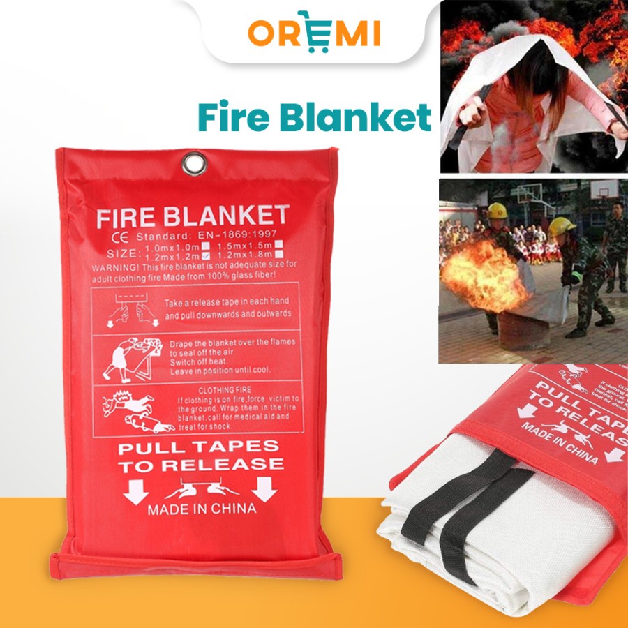 Jual Selimut Anti Api Fire Blanket Fire Shelter Safety Protector Selimut Pemadam Api 1Mx1M ...