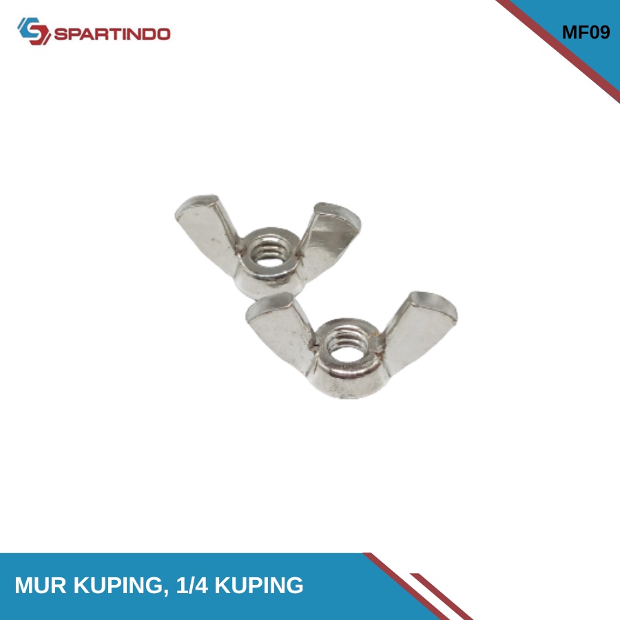 Jual Mur Kuping Wing Nut Putih M6 (25 pcs) ukuran 6 mm Drat 150 Kasar 0 ...