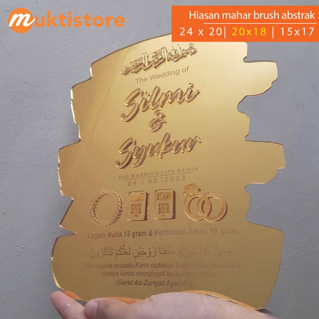 Jual Hiasan Acrylic Miror Gold Mahar - Dekorasi Hias Mahar Nikah ...