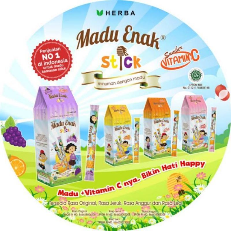 Jual MADU ENAK MADU STICK rasa leci anggur jeruk original | Shopee ...
