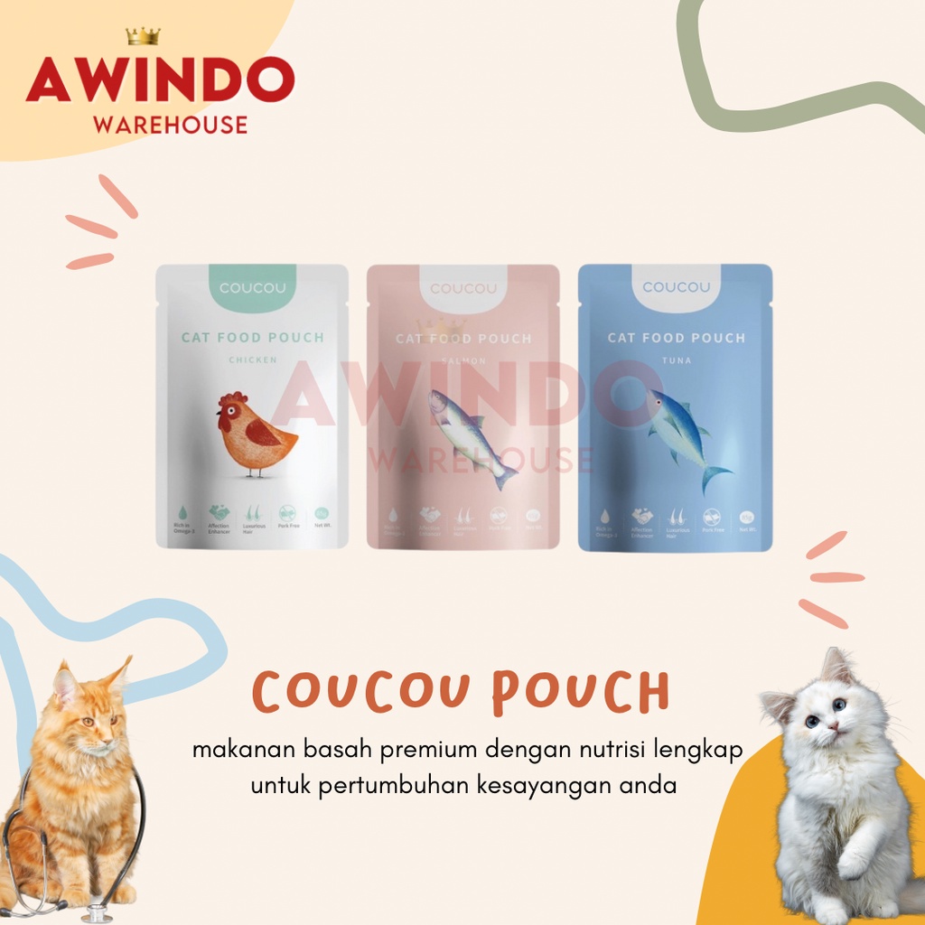 Jual COUCOU POUCH - Makanan Kucing Cou Cou Basah Wetfood 85gr | Shopee ...