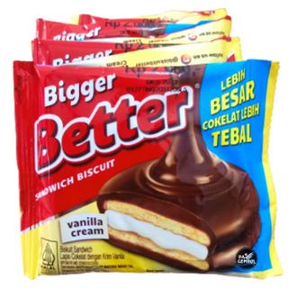 Jual BETTER BISCUIT 27gr CHOCOLATE VANILA CREAM SANDWICH COKELAT BIGGER COKLAT MAYORA ECER ...