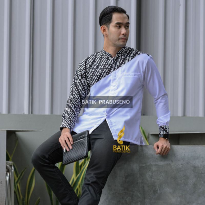 Jual Baju Batik Koko.Reguler MOTIF HASBI Lengan Panjang Terbaru Reguler ...
