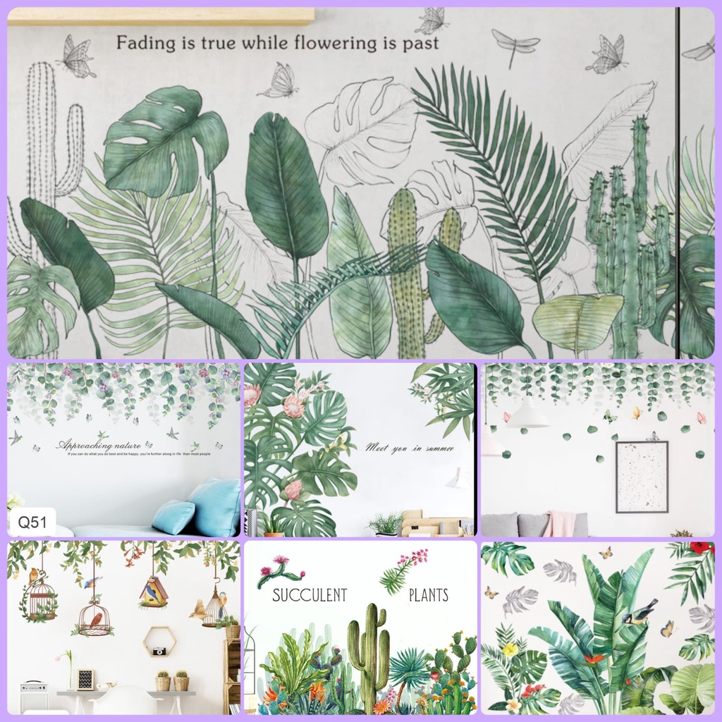 Jual LUCKY CAT - STIKER DINDING DAUN | STIKER DAUN | WALLPAPER DAUN | WALLSTIKER DAUN | STIKER ...