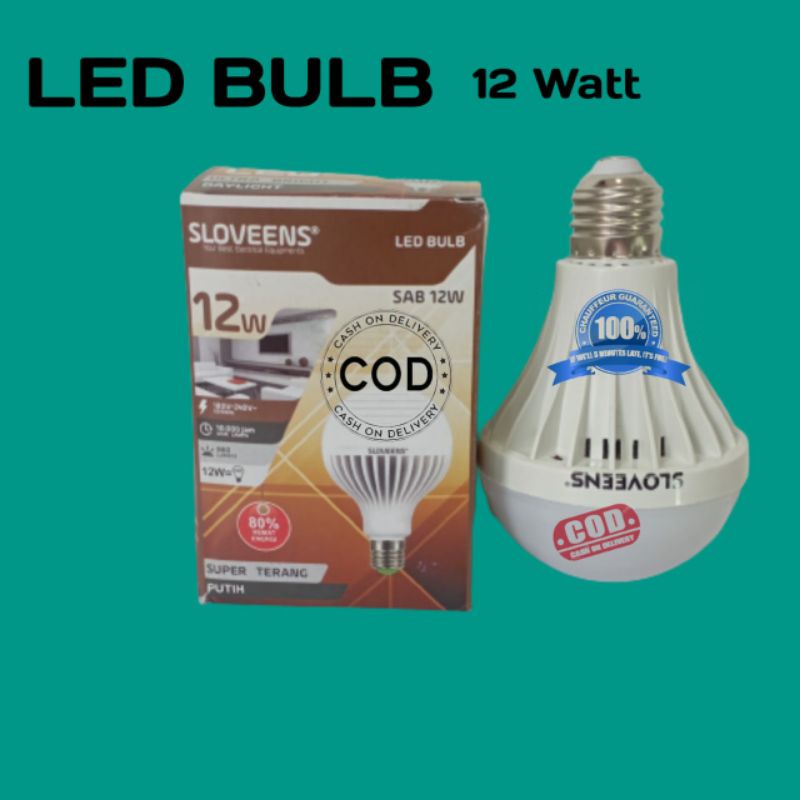 Jual LAMPU LED 12 WATT PUTIH TERANG SLOVEENS LED BULB LAMPU RUMAH HEMAT LISTRIK | Shopee Indonesia