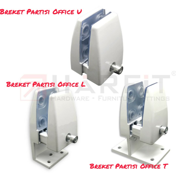 Jual Bracket Penyekat Partisi Sekat Meja Penjepit Kaca L ,T & U ( 2pcs ...
