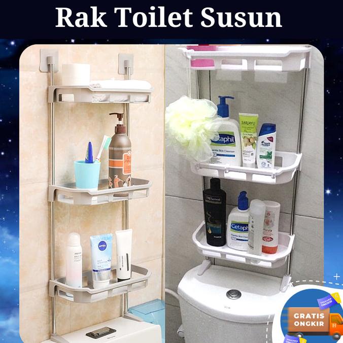 Jual Rak Toilet 3 Susun Rak Closet Sabun Organizer Kamar Mandi Plastik ...