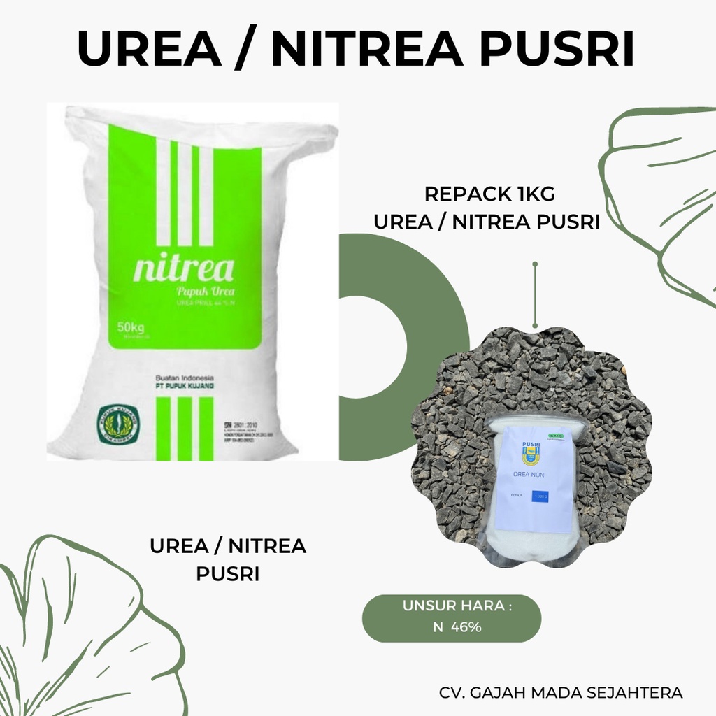 Jual PUPUK UREA NITREA PUSRI NON SUBSIDI KEMASAN REPACK 1 KG | Shopee ...
