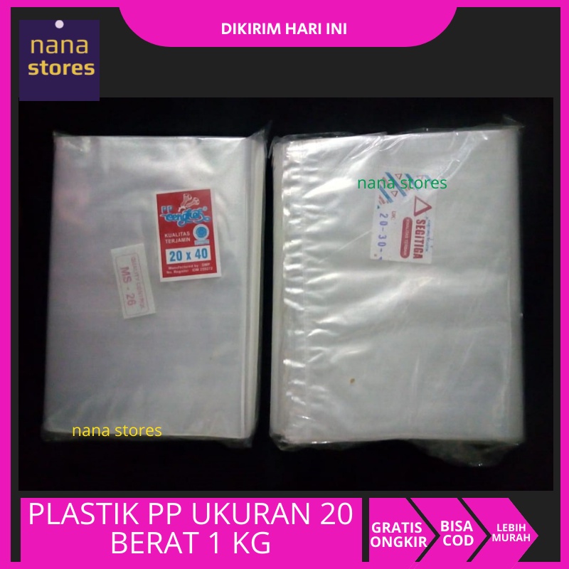 Jual Plastik PP bening ukuran 20x30 20x40 tebal 0,3 micron berat 1 kg ...