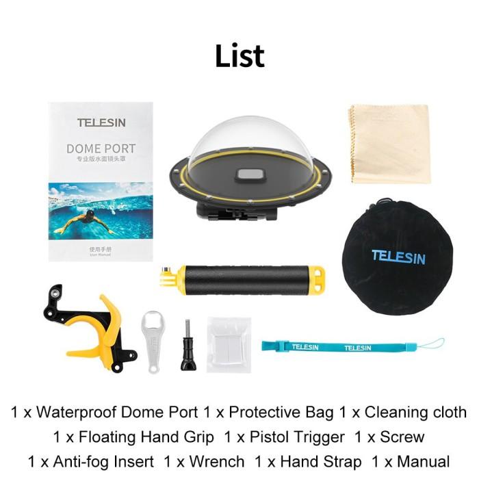 Jual TELESIN Dome Port 6 Inch Underwater 30m Photography For Gopro Hero ...