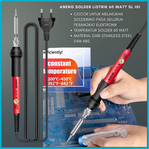 Jual Solder Elektrik 60W Adjustable Temperature ANENG Soldering Iron ...