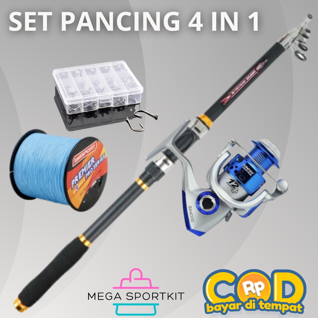 Jual COD Set Spinning Fishing Rel Pancing Kolam Sungai Joran 210 cm ...