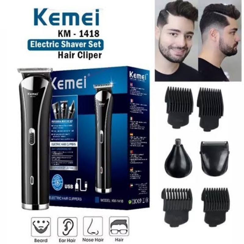Jual COD Mesin Cukur Clipper Kemei KM-1418 Sistem Cas Alat Mesin Cukur Rambut Kumis Jenggot ...