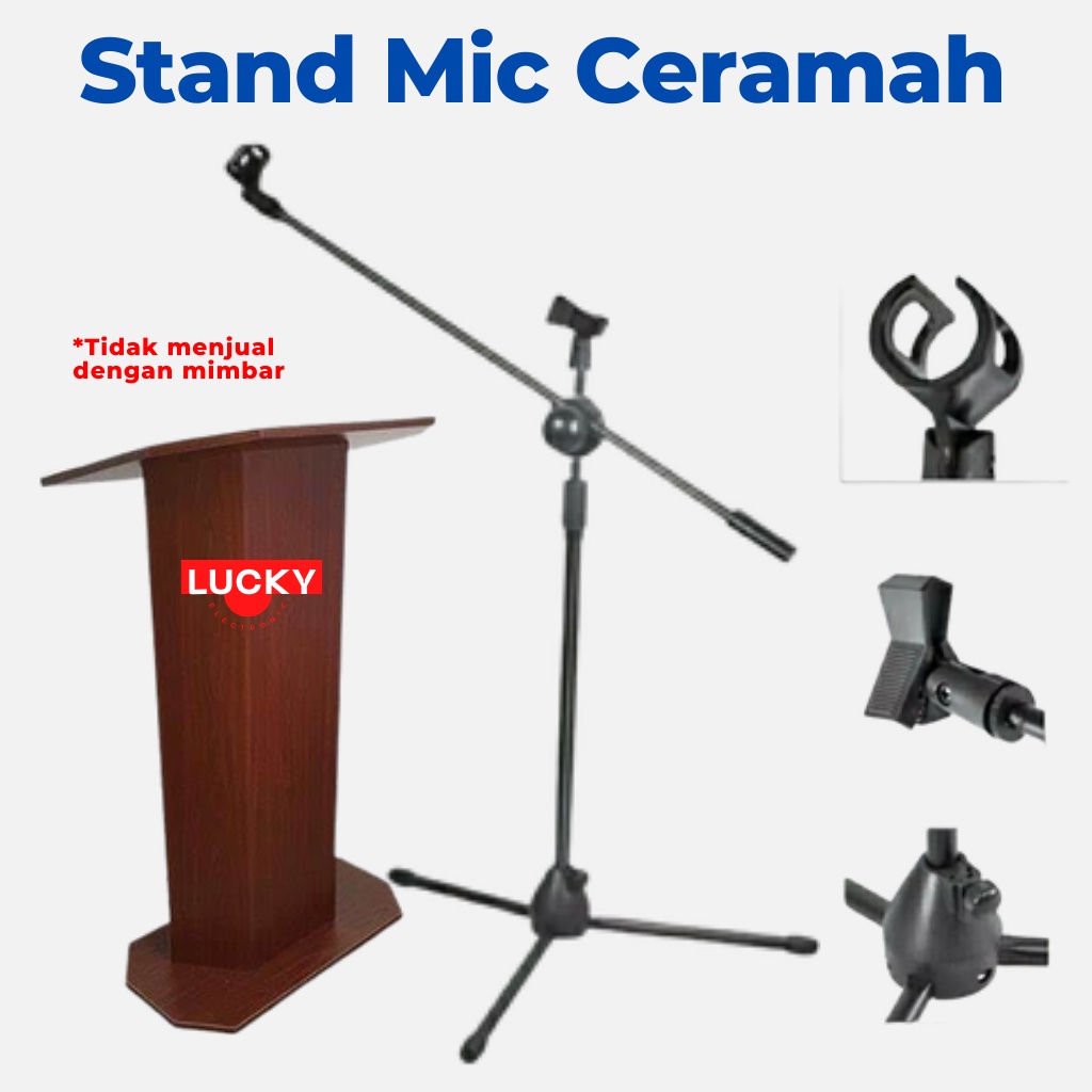 Jual Stand Mic Berdiri Lantai Tiang Pegangan 2in1 Microphone + Holder ...
