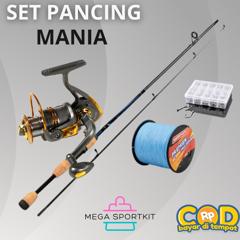 Jual COD Set Pancing Pinggir Laut Joran 180cm Reel Katrol Gulungan10 ...