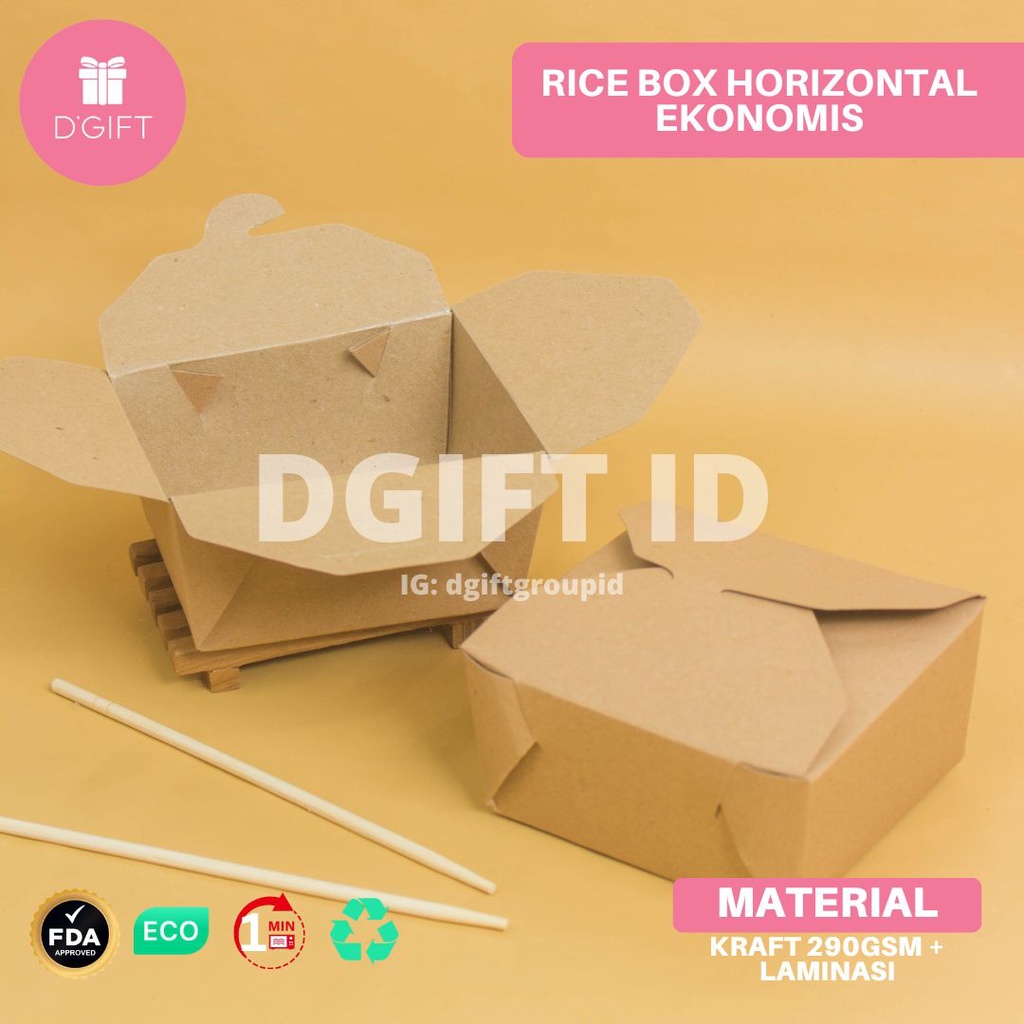 Jual (10pcs)Food Pail Paper Rice Bowl Kotak Nasi Bento Kemasan Ekonomis ...
