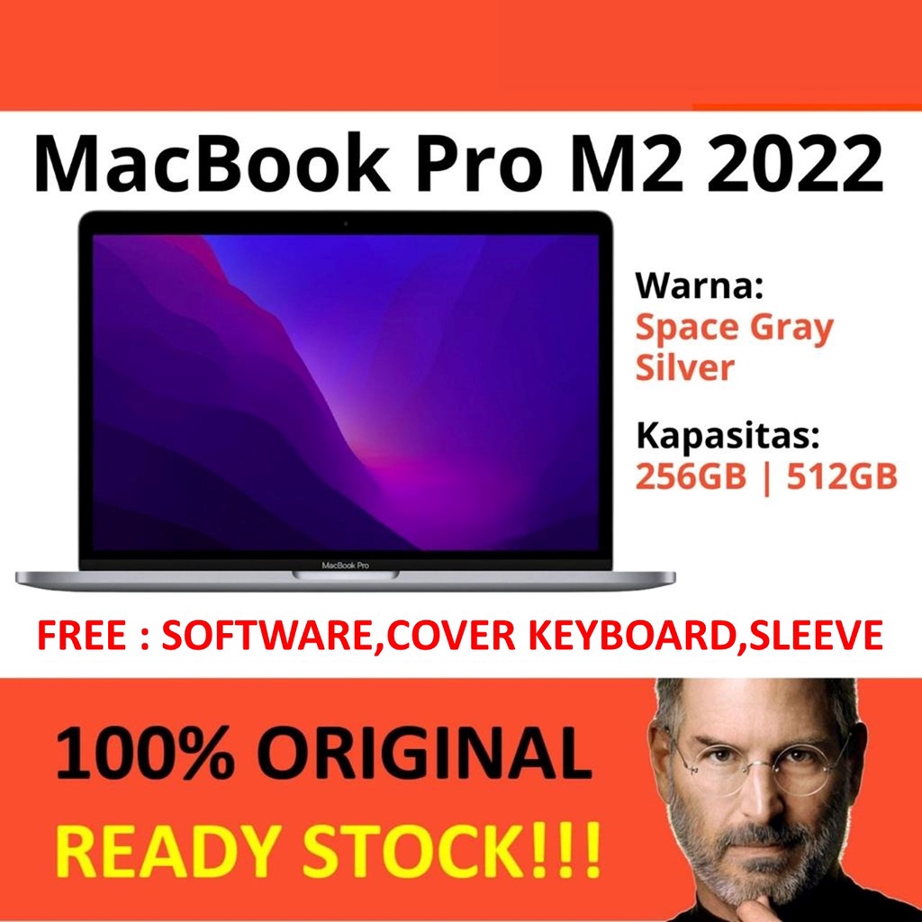Jual Newww and CPO Laptop MacBook Prooo M2 Chip 2022 13 Inch 256GB / 512GB Space Gray Silver ...