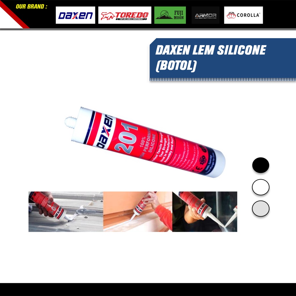 Jual Daxen Lem Silicone (Botol) Putih, Bening, dan Hitam | Shopee Indonesia