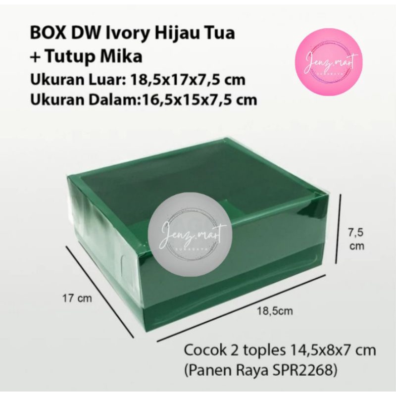 Jual BOX DW KUE KERING SOUVENIR IVORY WARNA + TUTUP MIKA 18,5x17x7,5 CM ...