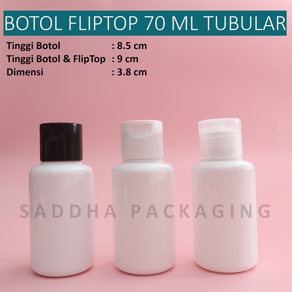 Jual Botol Fliptop 70ml PUTIH TUBULAR PET / Botol Body Lotion Shampoo ...