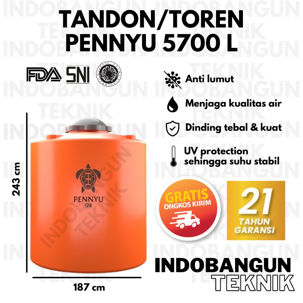 Jual Toren Air Tangki Air Tandon Air Pennyu 5000 Liter 5700 Liter Harga ...