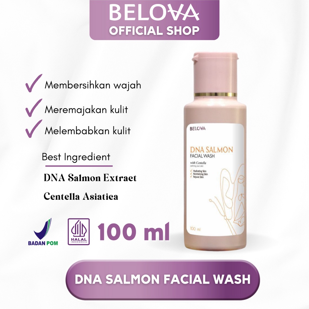 Jual Belova DNA Salmon Facial Wash With Centella | Sabun Muka Glowing ...