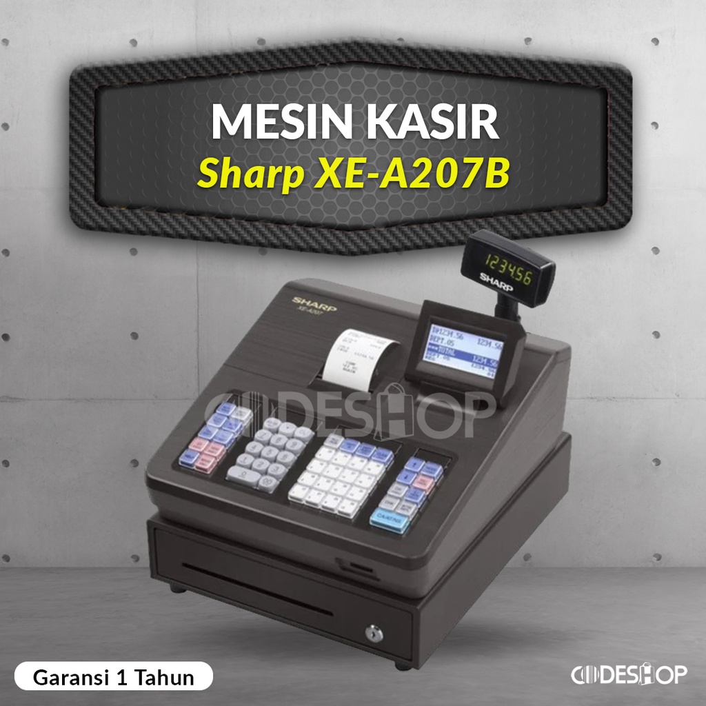 Jual Mesin Kasir Sharp XE-A207B Cash Register Hitam + Printer Thermal ...