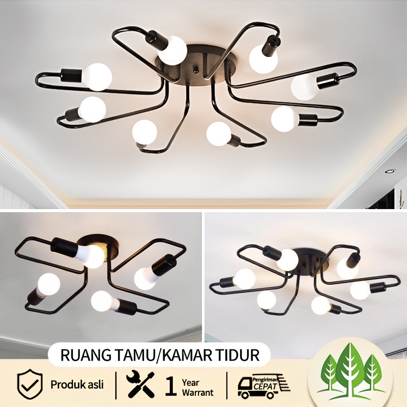 Jual Lampu Plafon 4/6/8 Led E27 Industrial Bahan Besi Untuk Plafon ...