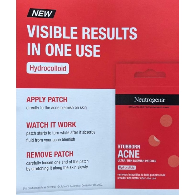 Jual Neutrogena Stubborn Acne Pimple Patches Ultra-Thin Hydrocolloid ...