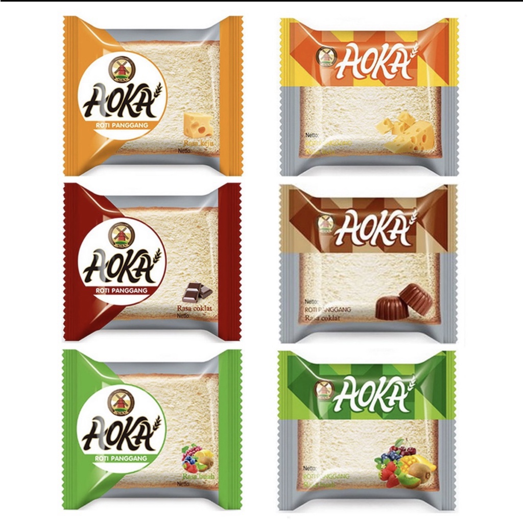 Jual AOKA ROTI PANGGANG LEMBUT VIRAL 65G VARIAN RASA COKELAT STROBERI ...