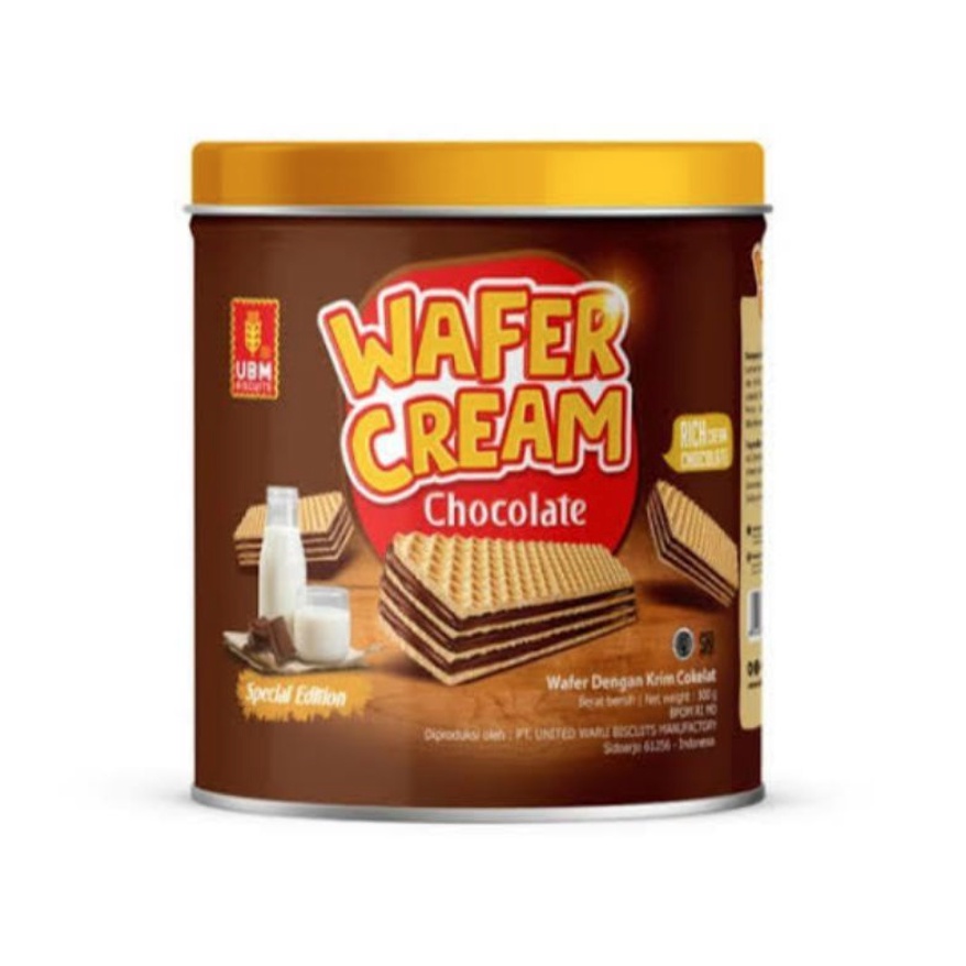 Jual Snack Cemilan UBM Wafer Cream Biskuit Kaleng - 300gr | Shopee ...