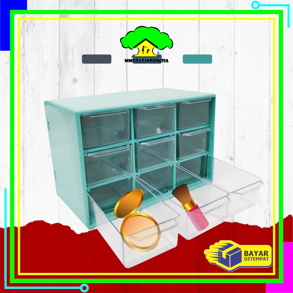 Jual MI-C804 Kotak Laci Perhiasan kotak Aksesoris Mini 9 Sekat / Kotak ...