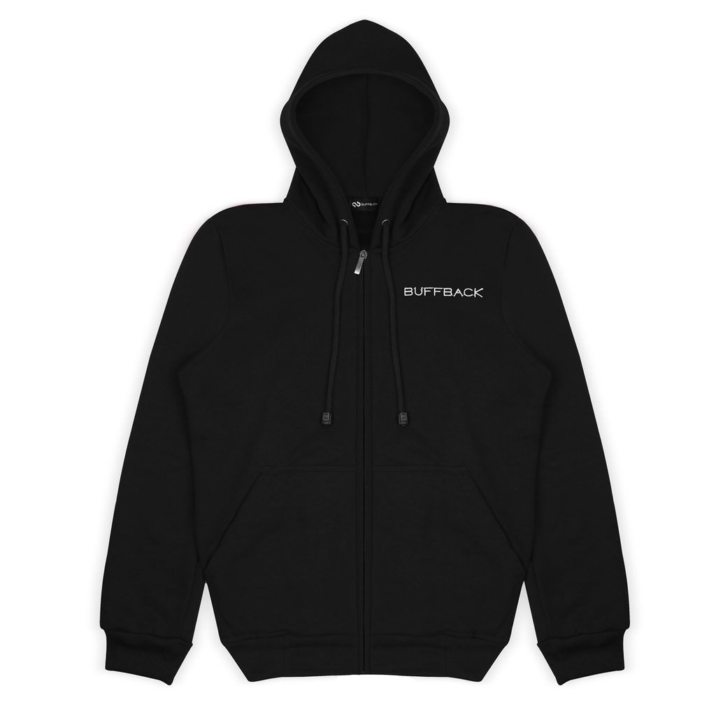 Jual Buffback Jaket Hoodie Zipper - Hitam | Shopee Indonesia