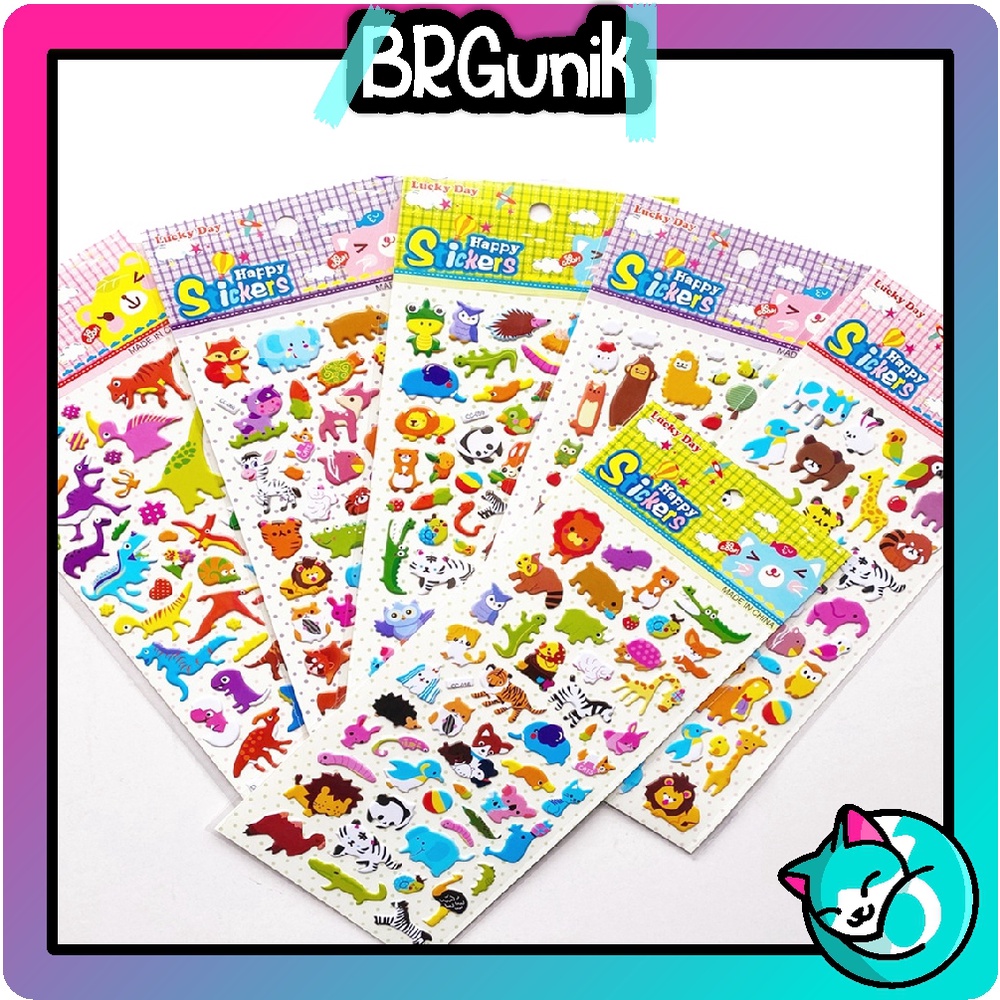 Jual BRGUNIK Stiker Karakter /3D Stiker Timbul / Stiker Anak 3D/ Stiker ...